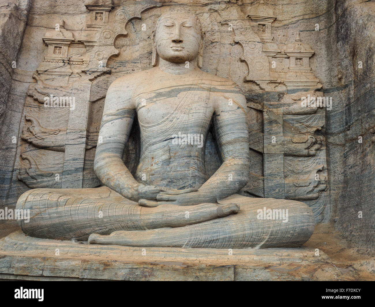 Unique monolith Buddha statue in Polonnaruwa temple - capital of Ceylon ...