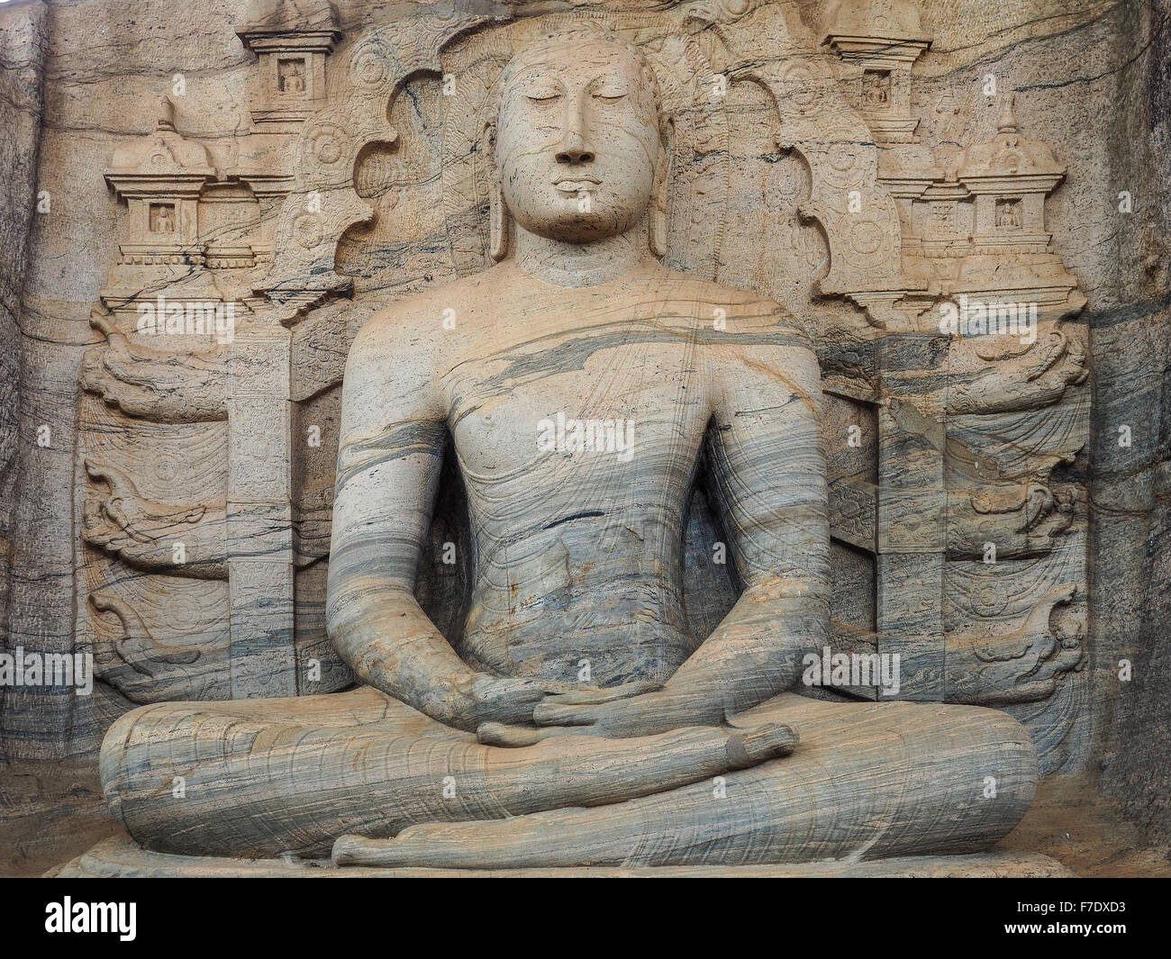 Unique monolith Buddha statue in Polonnaruwa temple - capital of Ceylon ...