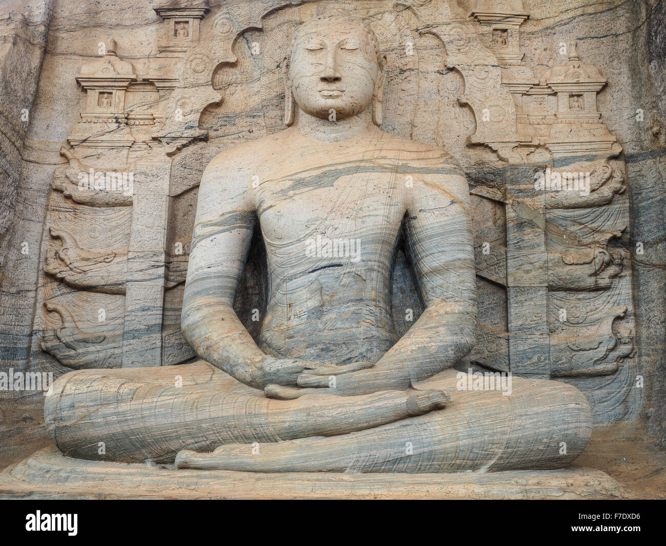 Unique monolith Buddha statue in Polonnaruwa temple - capital of Ceylon ...