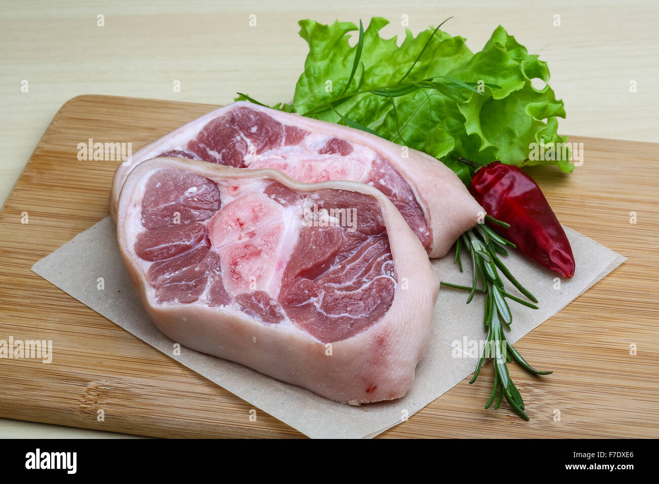 Raw Pork knee steack - ready for cooking Stock Photo - Alamy