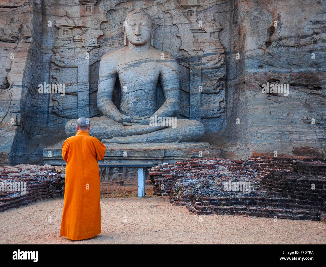 Unique monolith Buddha statue in Polonnaruwa temple - capital of Ceylon ...