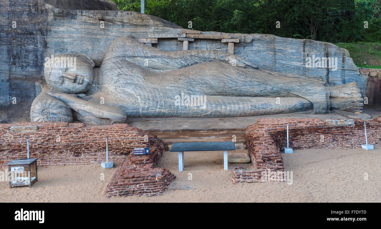 Unique monolith Buddha statue in Polonnaruwa temple - capital of Ceylon ...