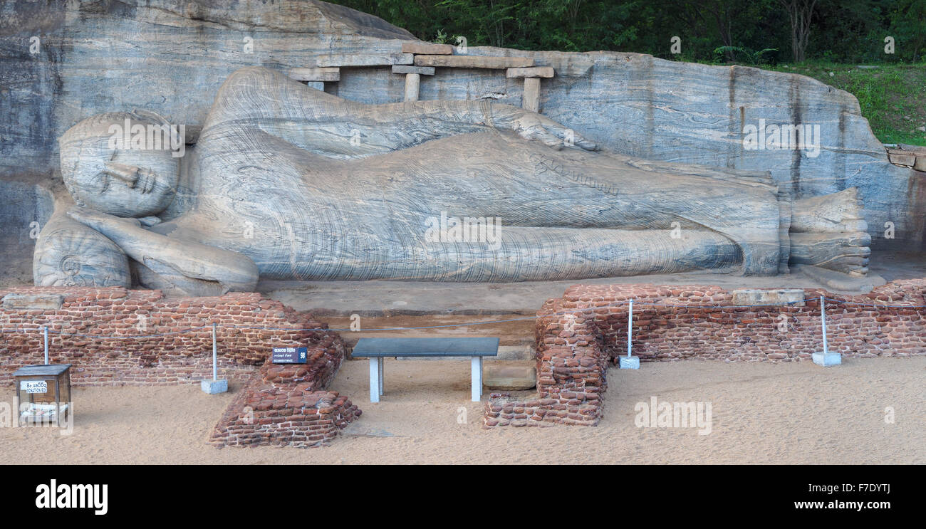 Unique monolith Buddha statue in Polonnaruwa temple - capital of Ceylon ...