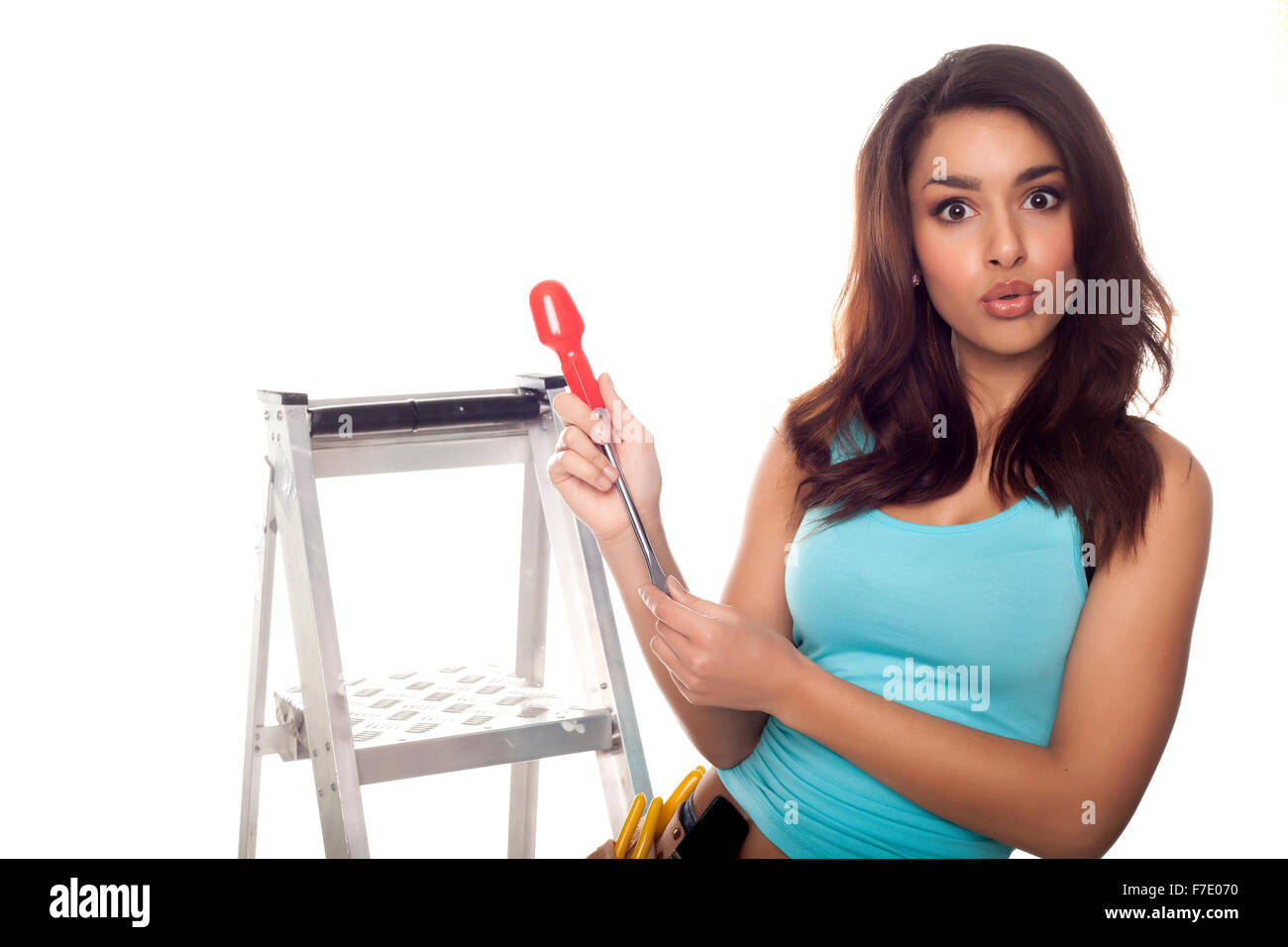 Construction worker holding ladder hi-res stock photography and images ...