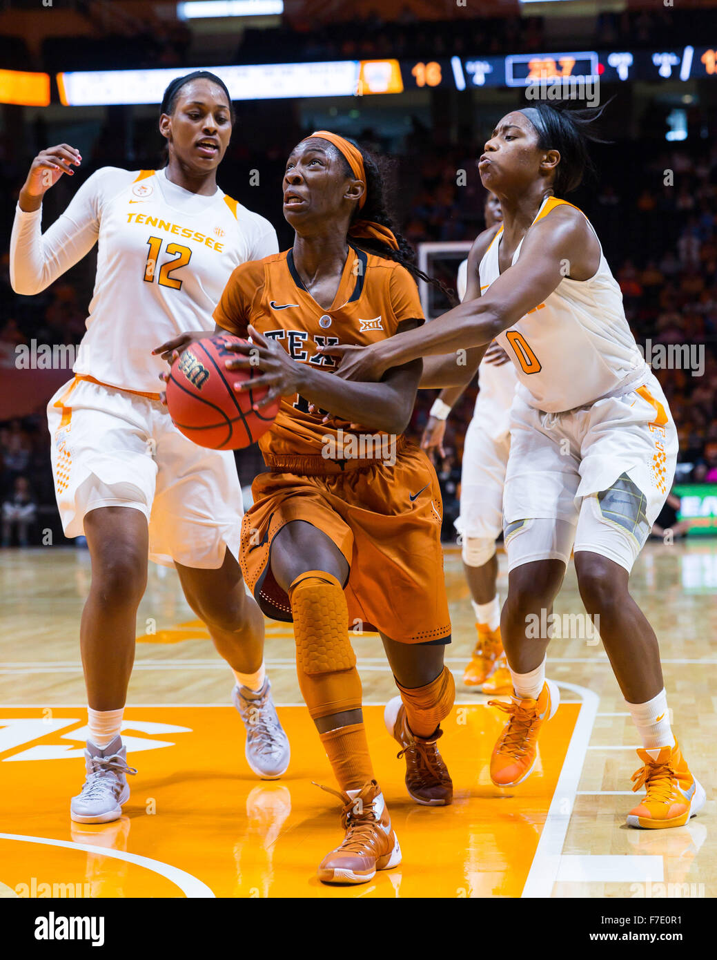 November 29, 2015: Lashann Higgs #10 of the Texas Longhorns drives to ...