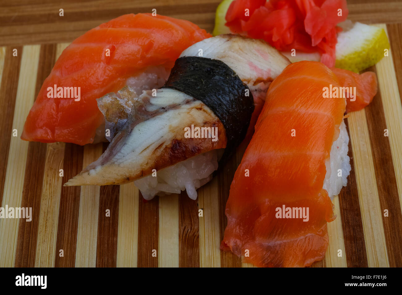 Japan traditional cusine - fresh cold sushi set Stock Photo - Alamy