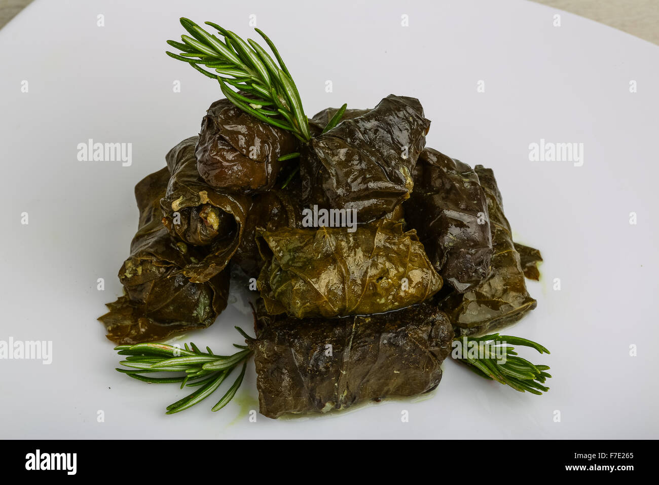 Turkish dish Dolma - meat in grape leaves Stock Photo - Alamy