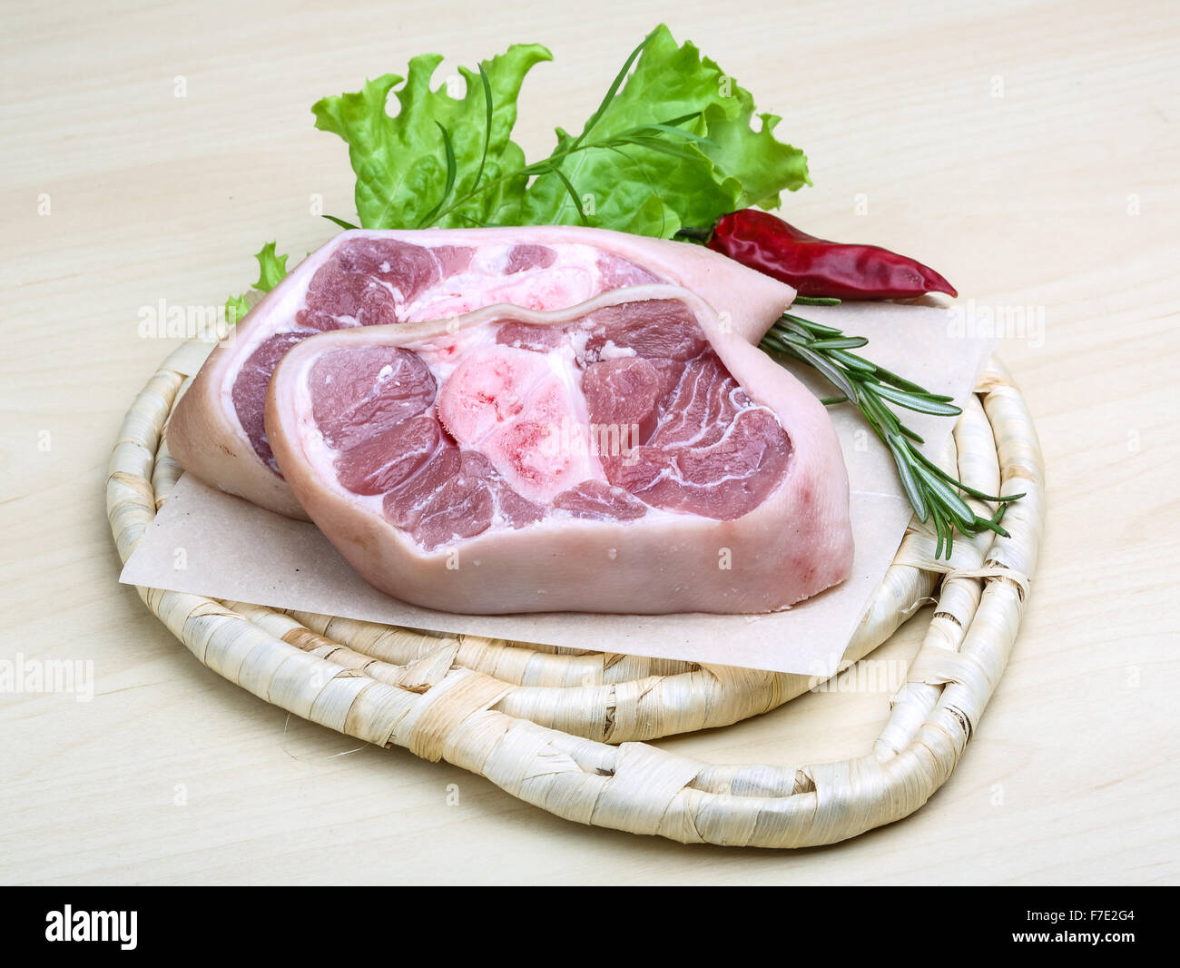 Raw Pork knee steack - ready for cooking Stock Photo - Alamy