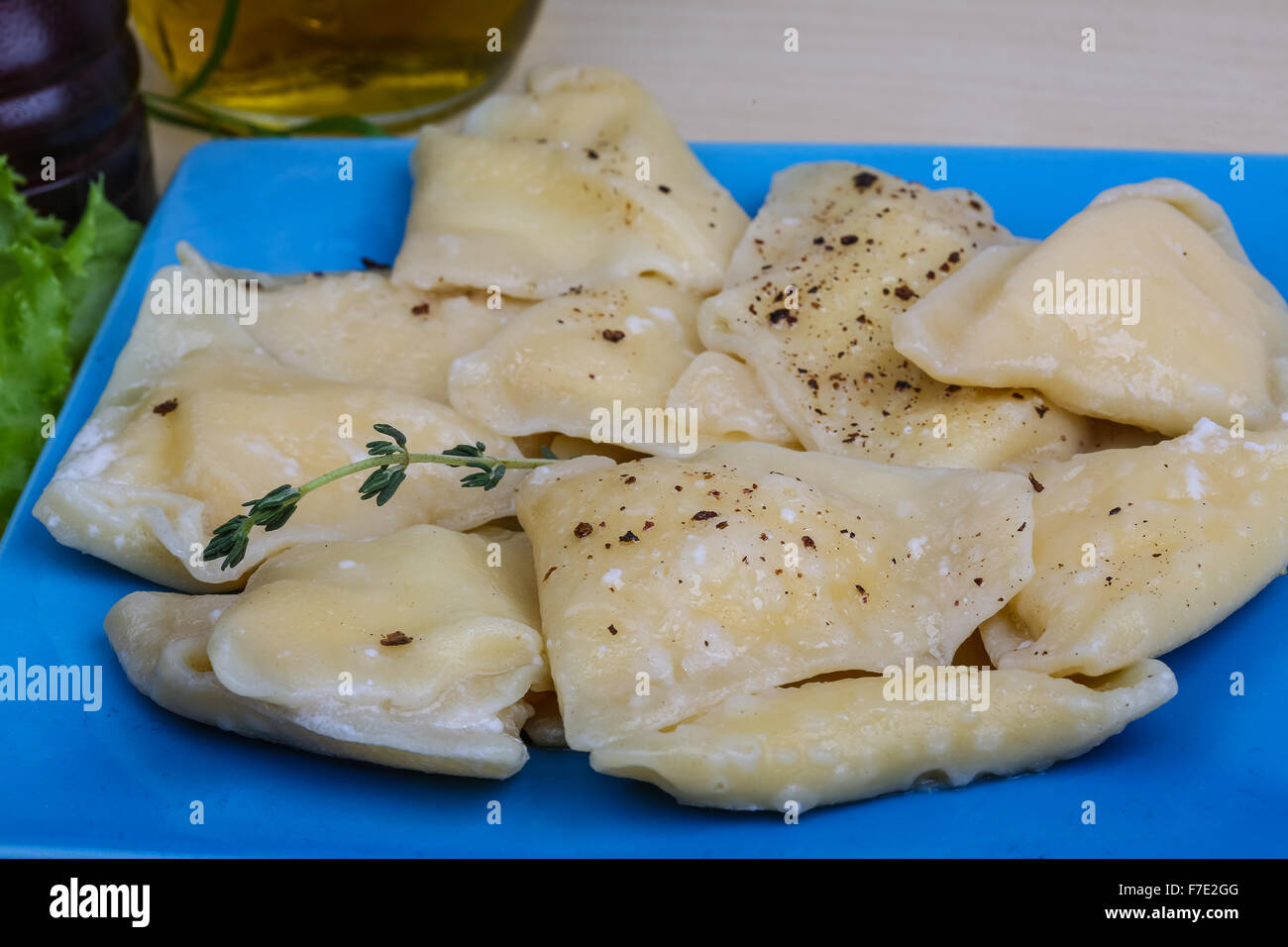 Vareniki - Traditional Ukrainian dumplings with potato or cherry Stock ...