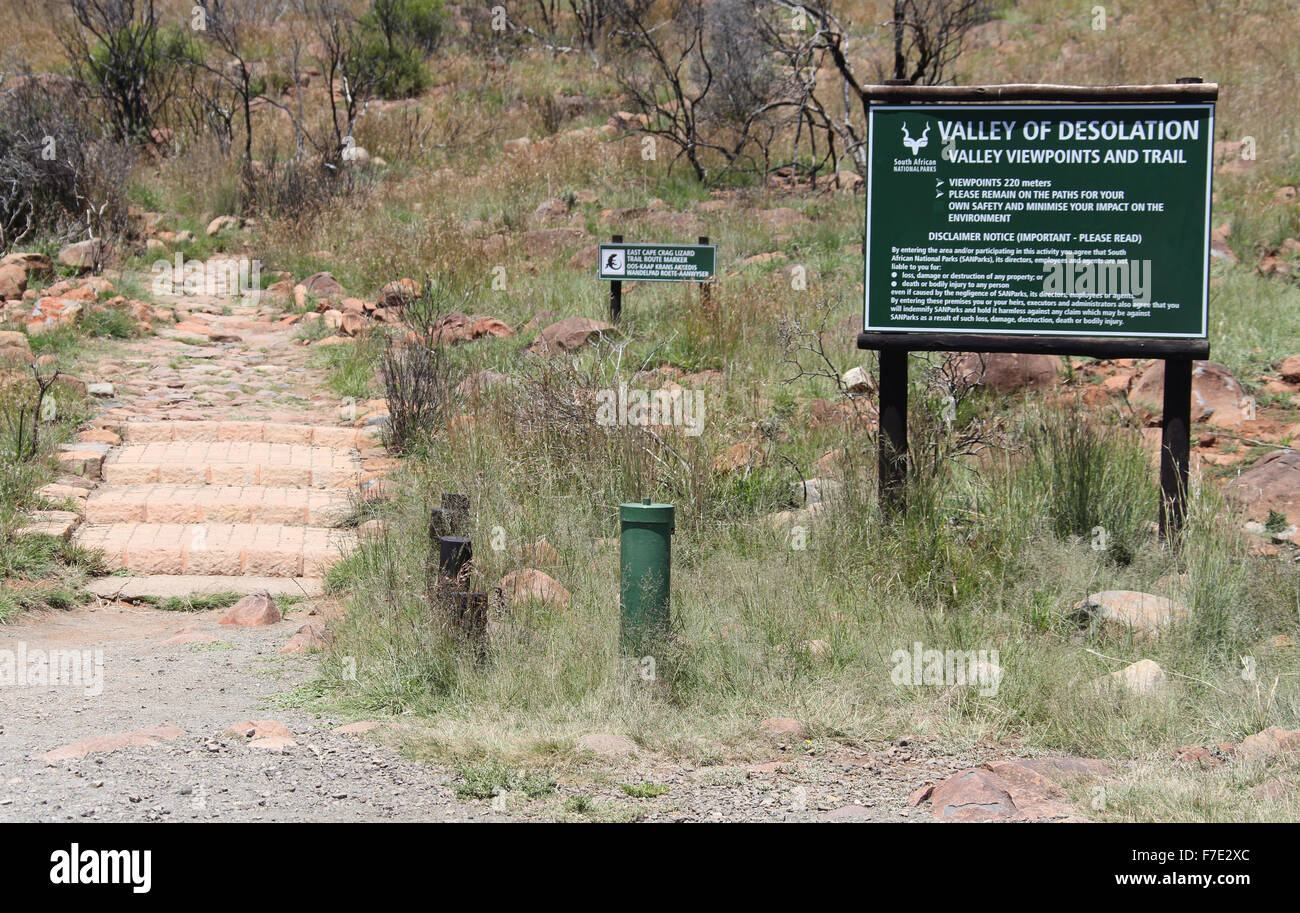 Footpath to the Valley of Desolation at Camdeboo National Park in South ...