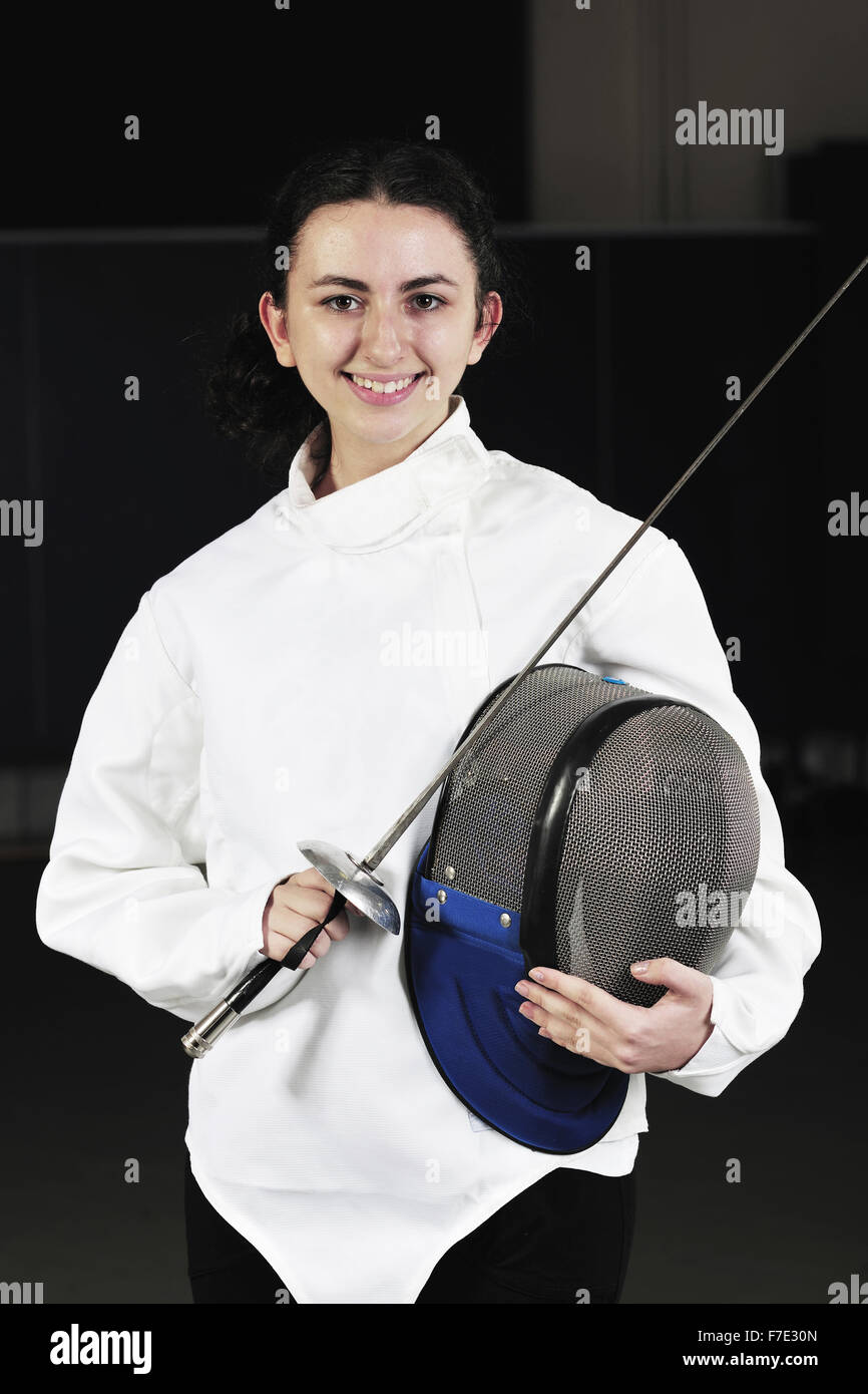 sword sport young athlete portrait at training Stock Photo - Alamy