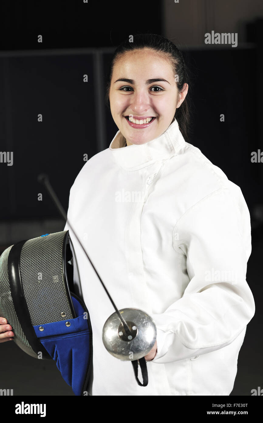 sword sport young athlete portrait at training Stock Photo - Alamy