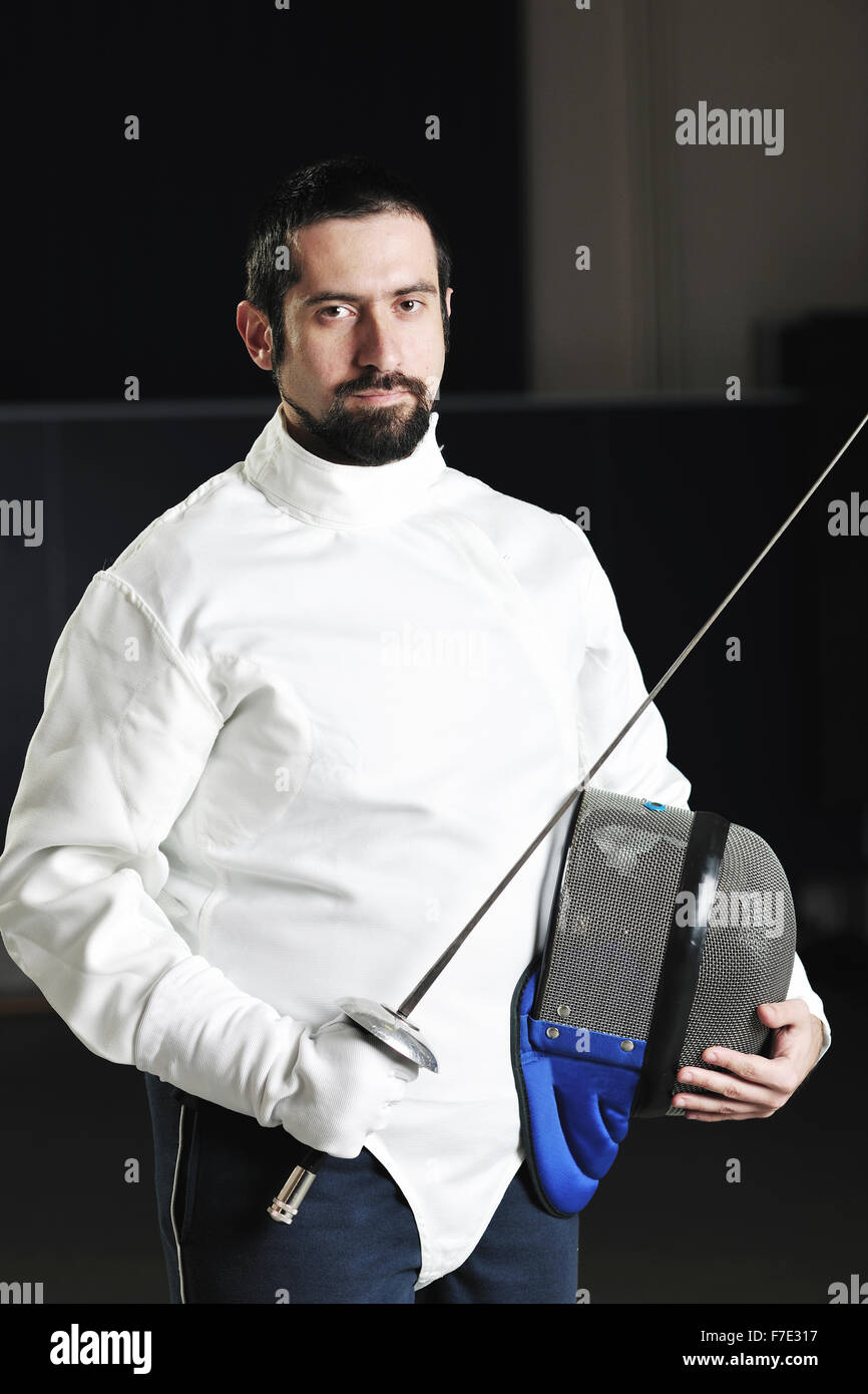 sword sport young athlete portrait at training Stock Photo - Alamy