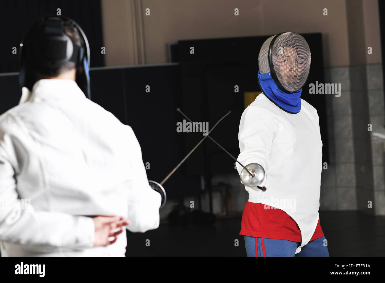 sword sport young athlete portrait at training Stock Photo - Alamy