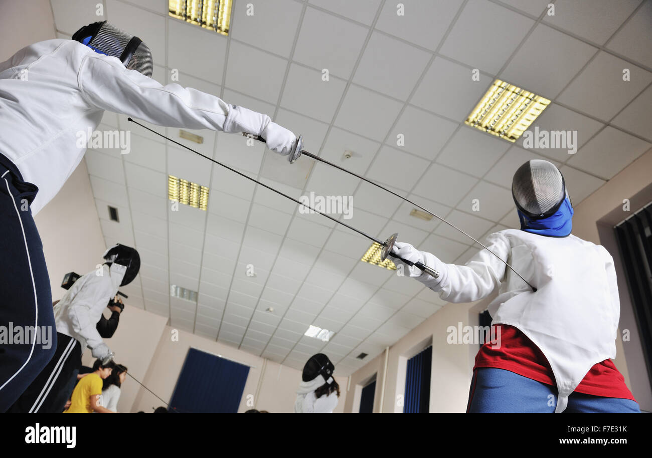 sword sport young athlete portrait at training Stock Photo - Alamy