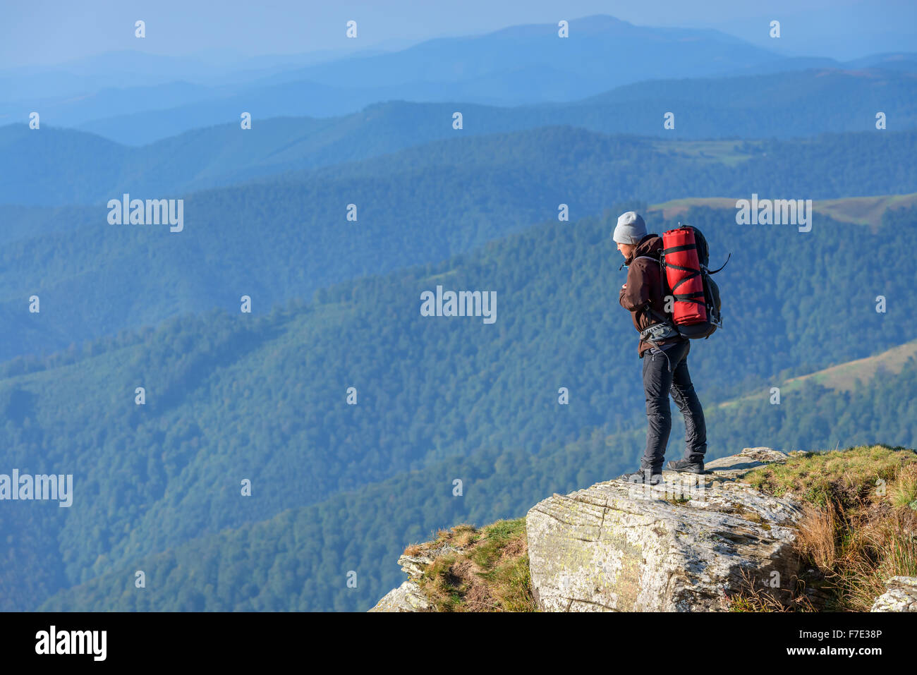 Woman tourist hiking alone in hi-res stock photography and images - Alamy
