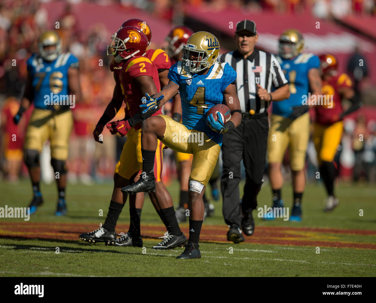 Los Angeles, CA, USA. 28th Nov, 2015. UCLA Bruins wide receiver (4 ...