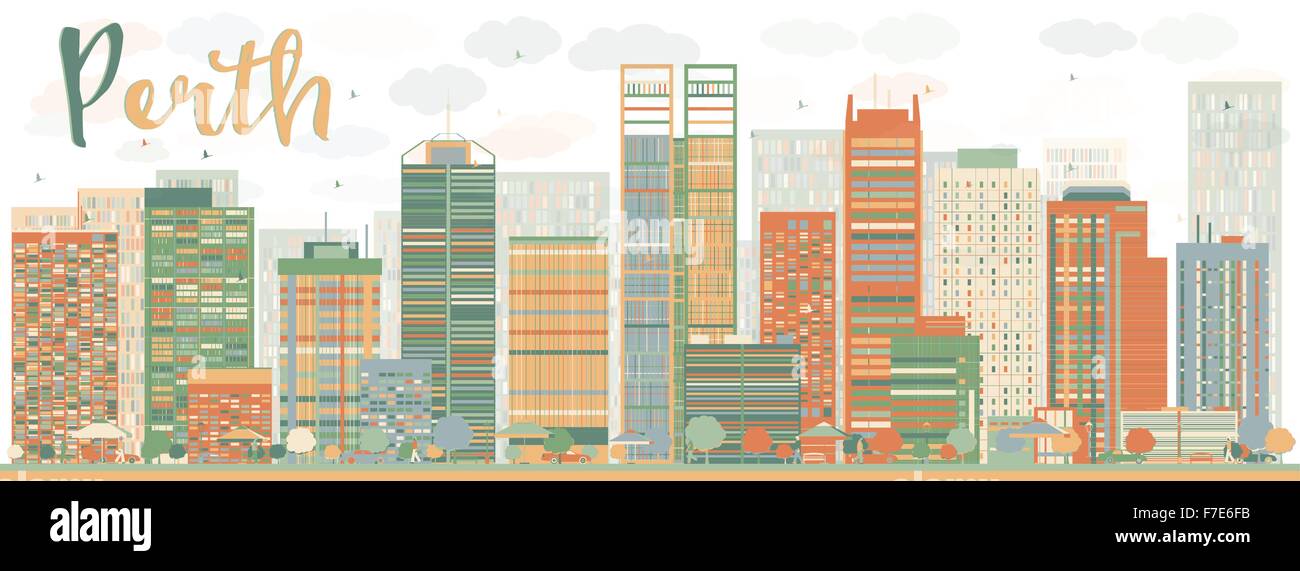 Perth skyline with color buildings hi-res stock photography and images ...