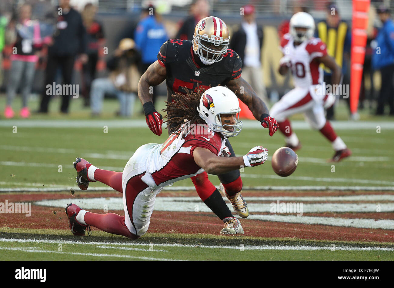 Santa Clara, CA. 29th Nov, 2015. Arizona Cardinals wide receiver Larry ...