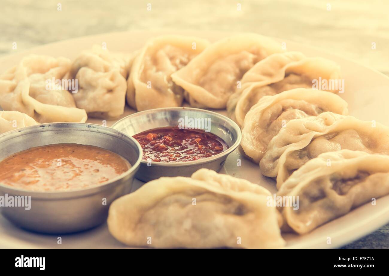 Plate of traditional momos Stock Photo - Alamy