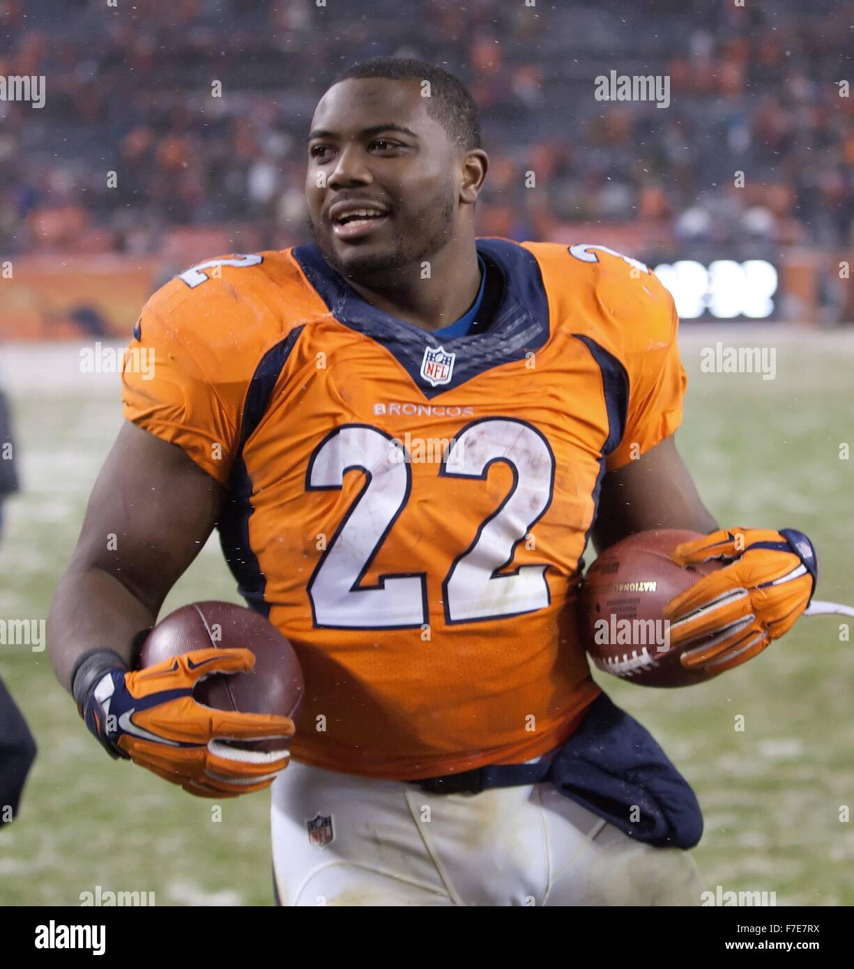 Denver, Colorado, USA. 29th Nov, 2015. Broncos RB C.J. ANDERSON holds ...