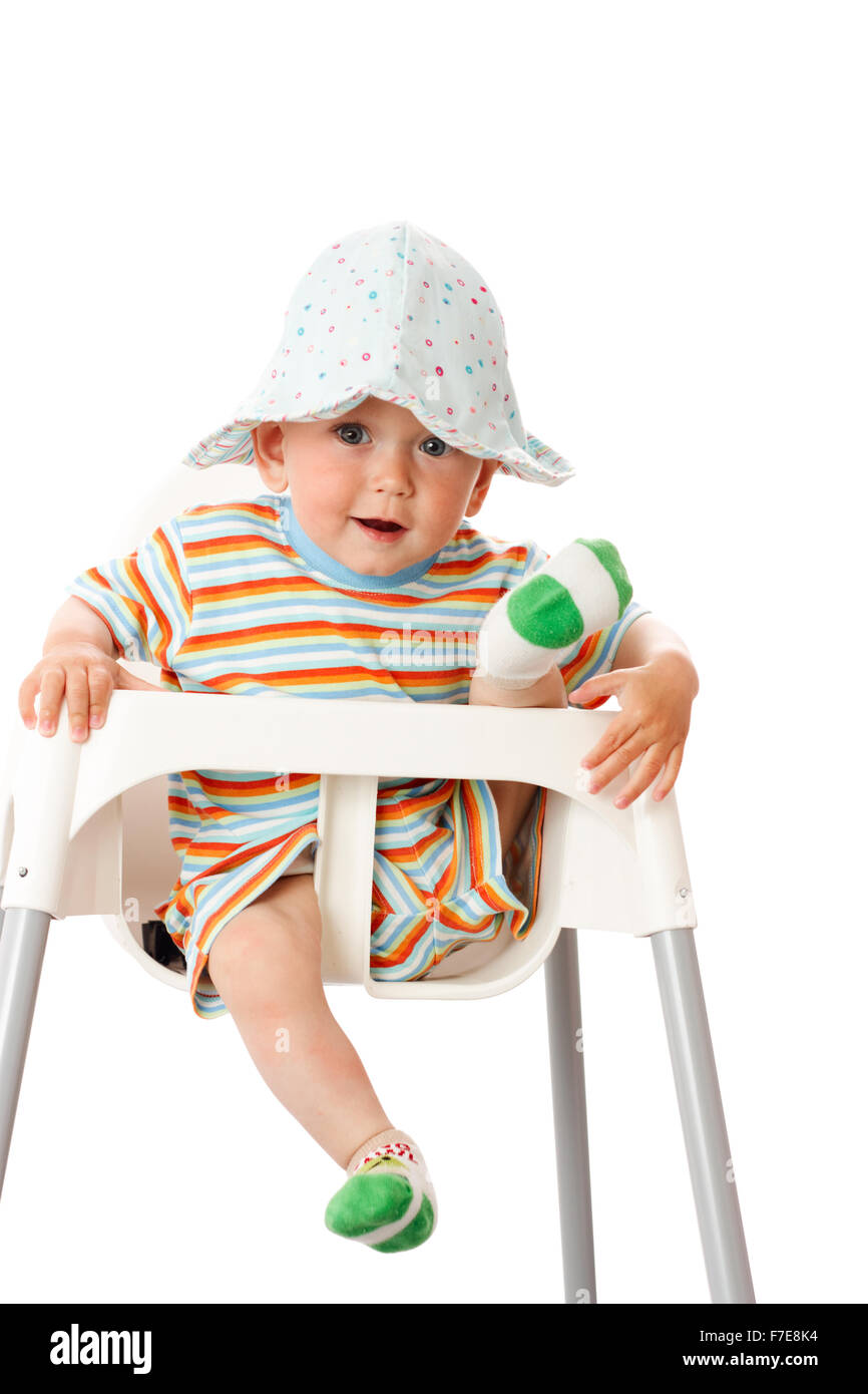 Baby Boy in chair. Isolated with clipping path Stock Photo - Alamy