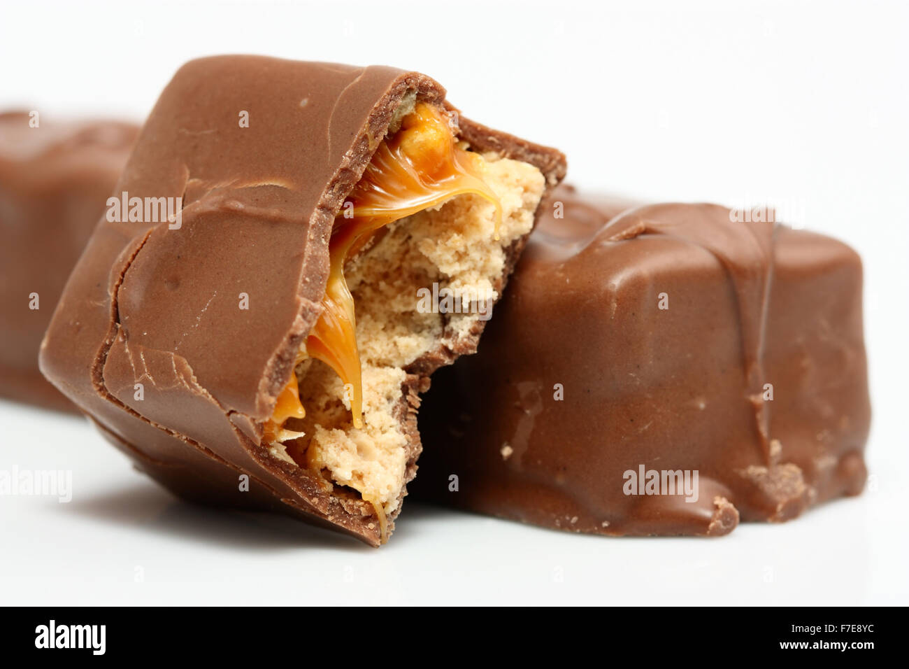Chocolate Bar with Caramel Stock Photo - Alamy