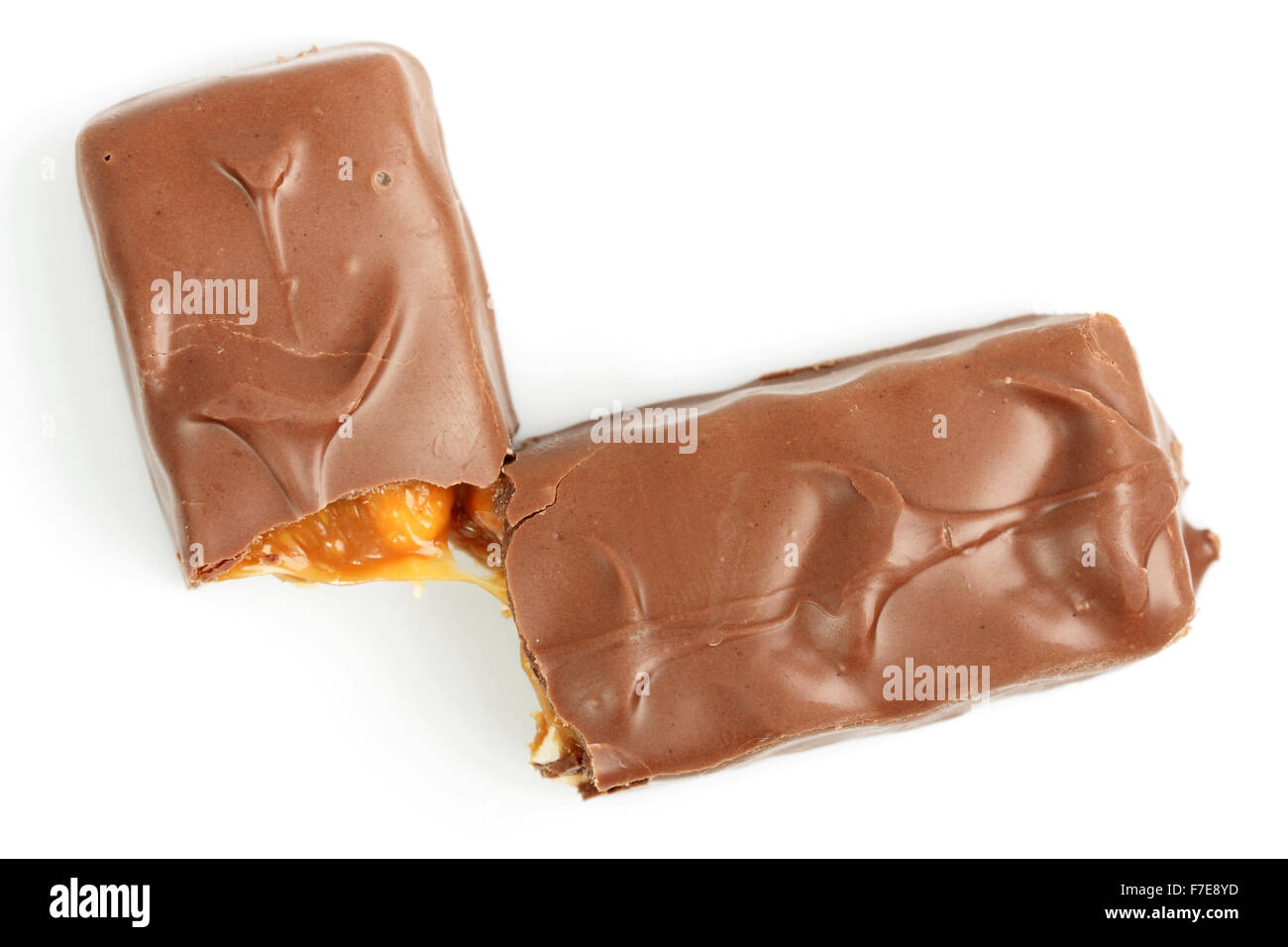 Chocolate Bar with Caramel Stock Photo - Alamy