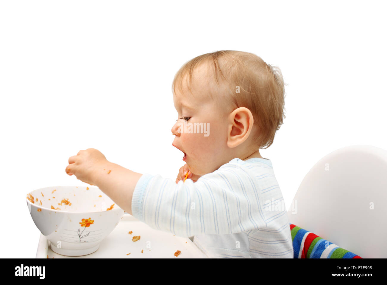 Baby Boy Eating Stock Photo - Alamy