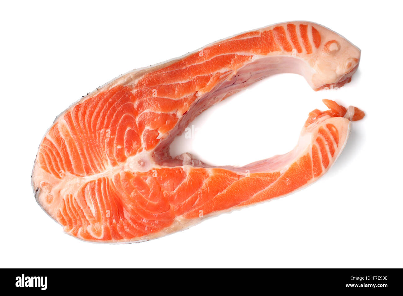 Salmon Steak. Isolated with clipping path Stock Photo - Alamy