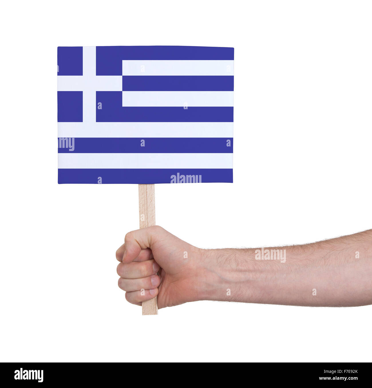 Hand holding greek flag on hi-res stock photography and images - Alamy
