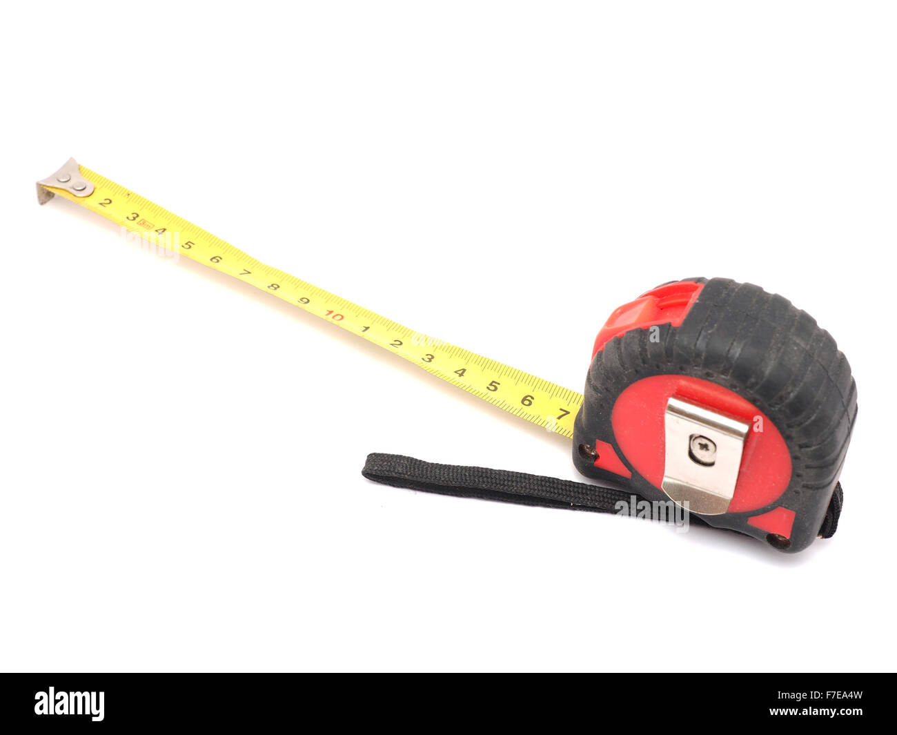 Old tape measure on a white background Stock Photo - Alamy