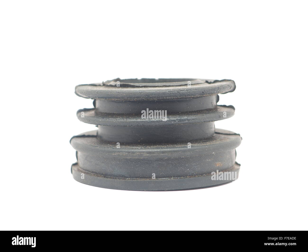 black rubber plumbing collar on a white background Stock Photo - Alamy