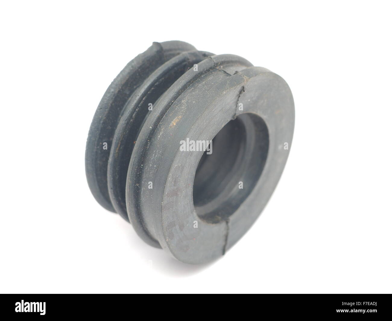 black rubber plumbing collar on a white background Stock Photo - Alamy