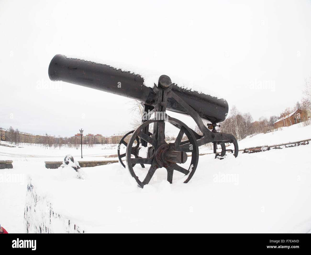 gun in the park. winter Stock Photo - Alamy