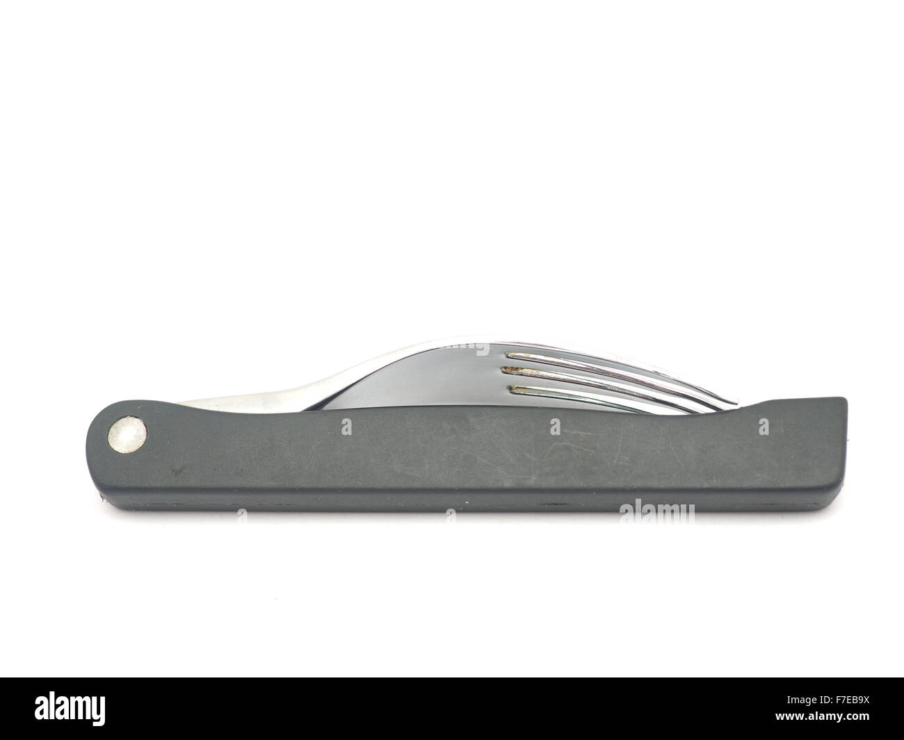 Folding travel fork on a white background Stock Photo - Alamy