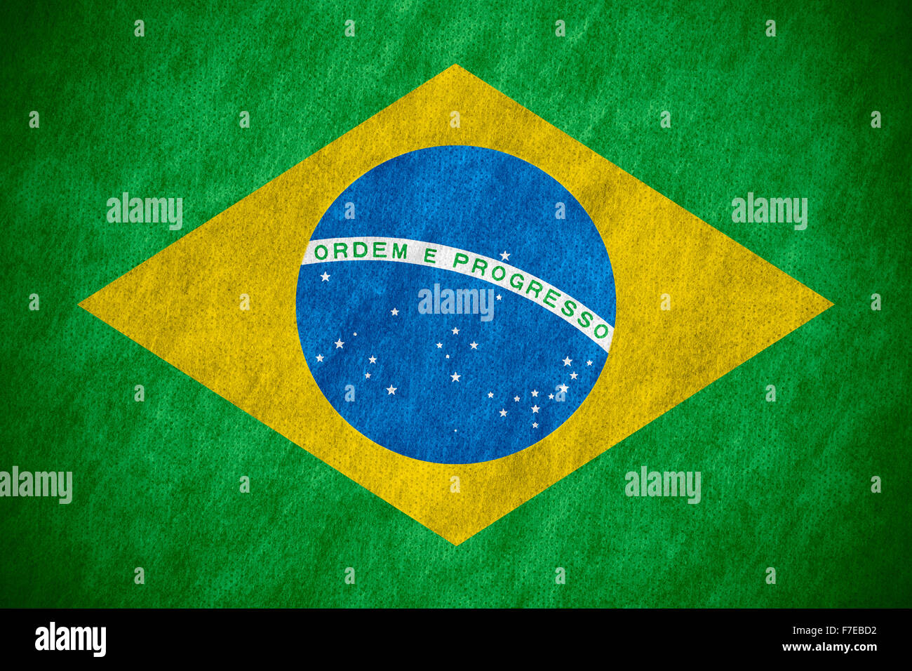 flag of Brazil or Brazilian banner on canvas texture Stock Photo - Alamy