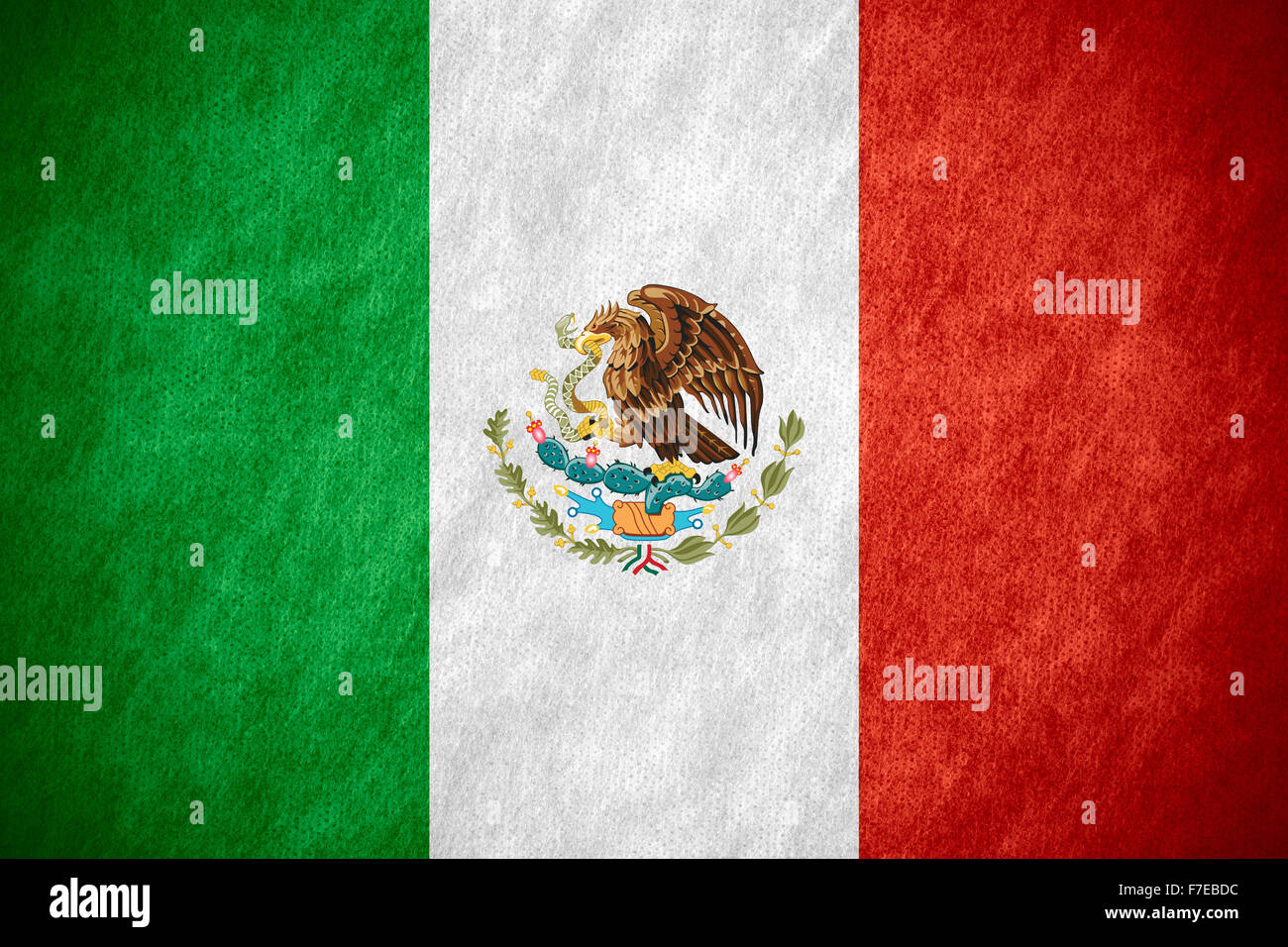 flag of Mexico or Mexican banner on canvas texture Stock Photo - Alamy