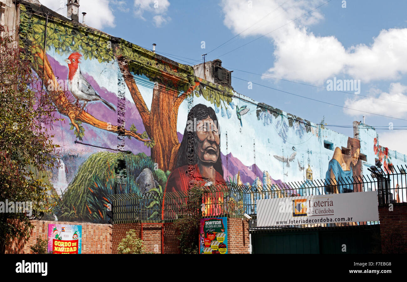 Wall mural showing an indigenous Native Indian Stock Photo - Alamy