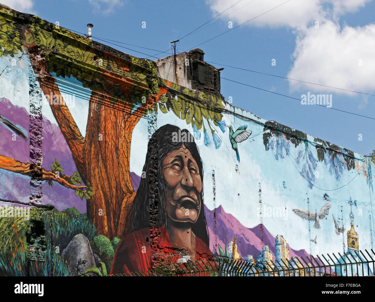 Wall mural showing an indigenous Native Indian Stock Photo - Alamy