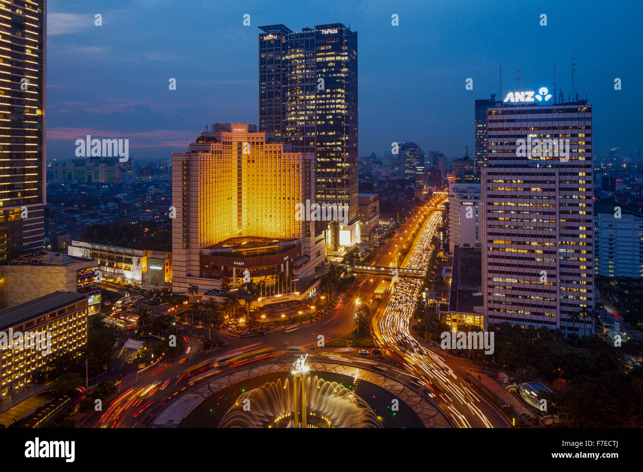 Indonesia, Jakarta, Hotel Indonesia roundabout, Welcome Monument and ...