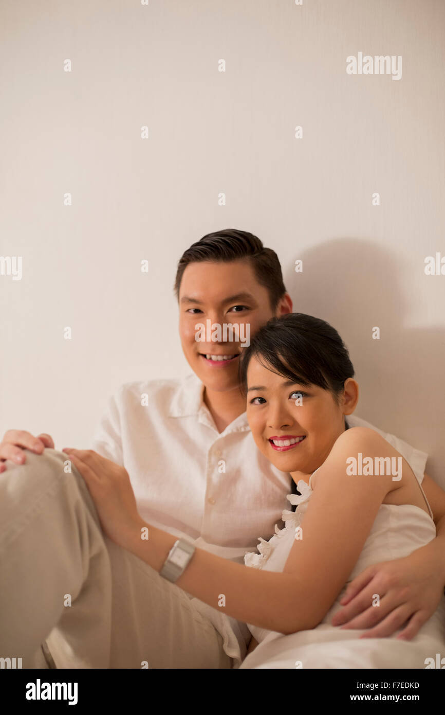 Singapore, Indoor portrait of couple Stock Photo - Alamy