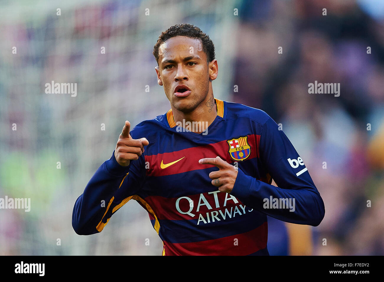Neymar da Silva Jr (FC Barcelona) celebrates after scoring, during La ...