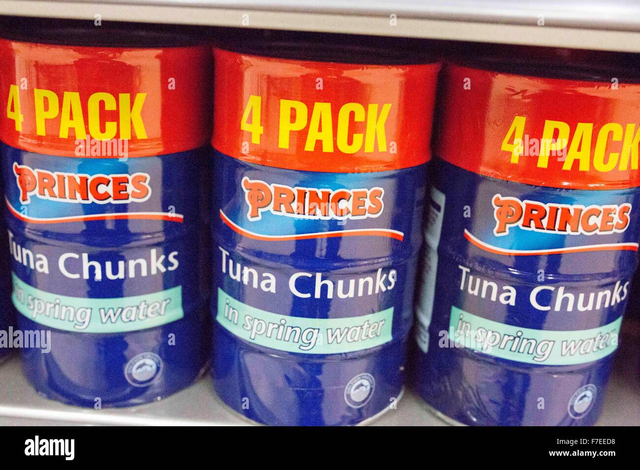 tins of Princes Tuna Chunks in a supermarket Stock Photo - Alamy