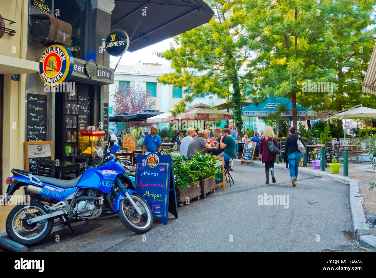 plateia Iroon, Heroes square, nightlife spot, Psyri district, Athens ...