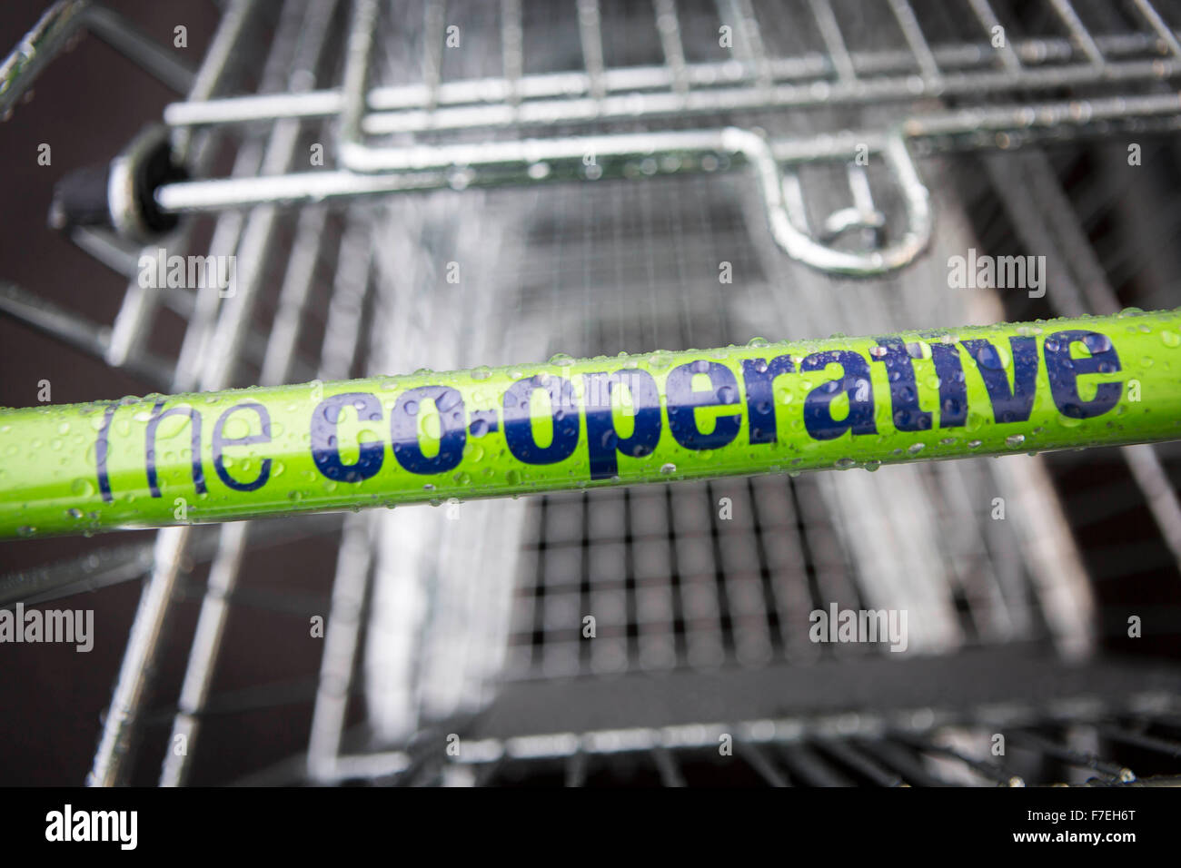 The Co Op food store trolleys Stock Photo - Alamy