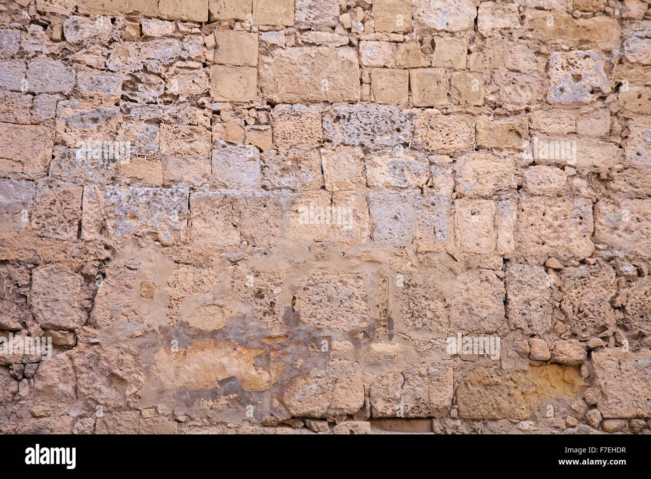 Ancient stone wall texture. Walls of times of knights. Malta Stock ...