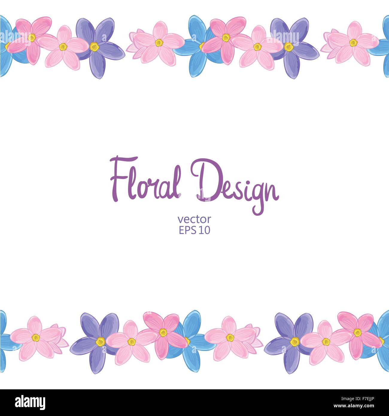 Vector border with forget-me-not flowers Stock Vector Image & Art - Alamy