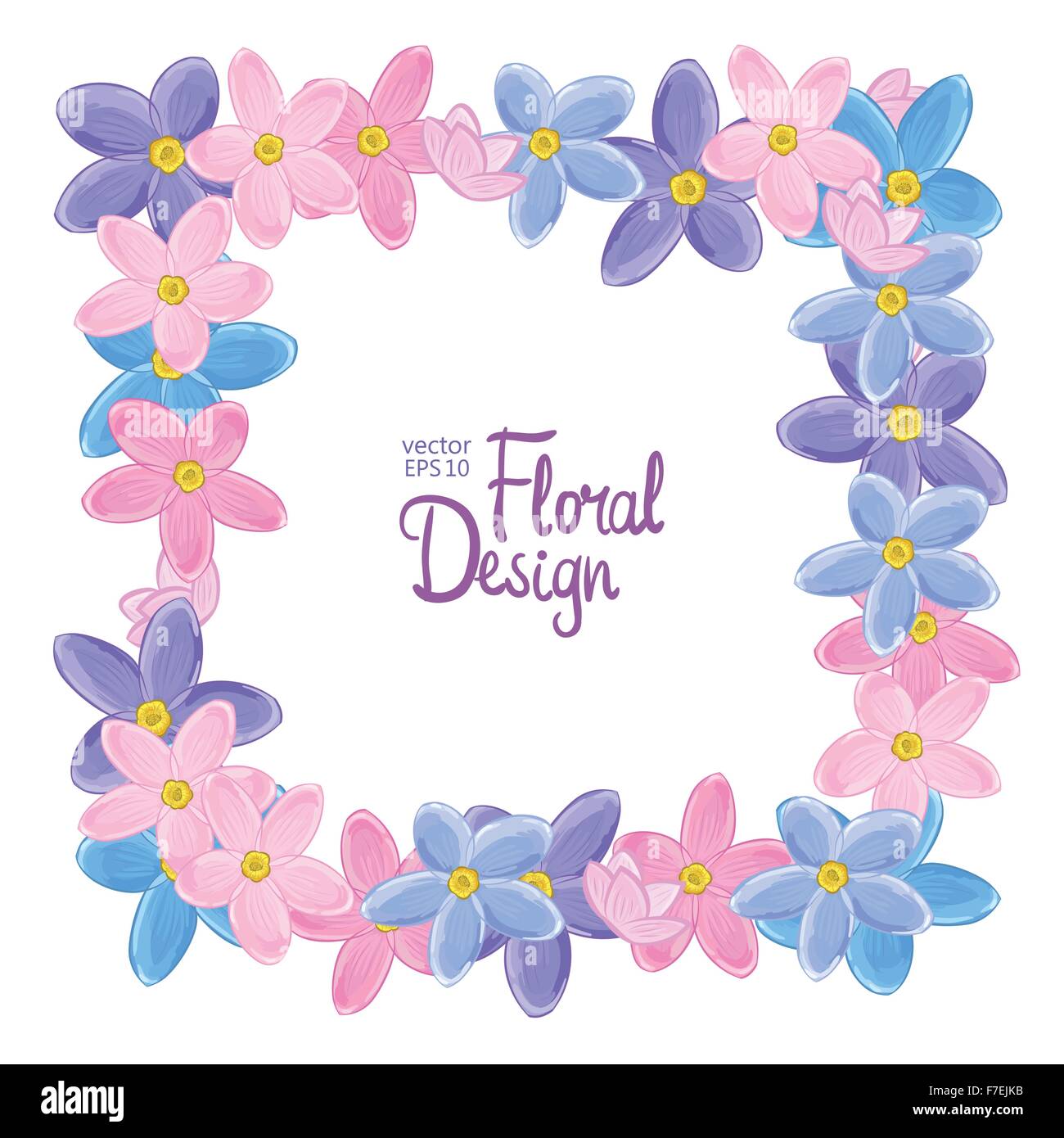 Vector frame with forget-me-not flowers Stock Vector Image & Art - Alamy
