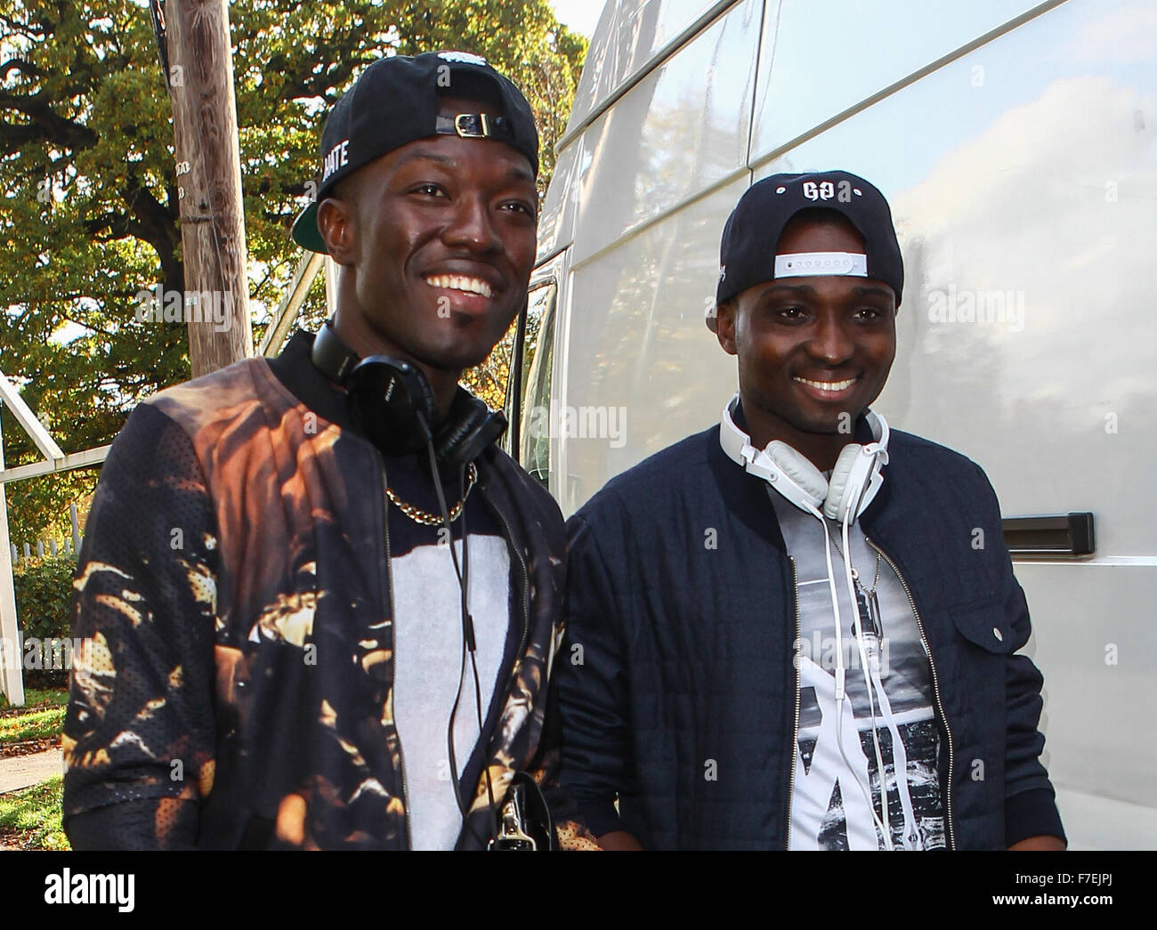 X Factor contestants Reggie 'N' Bollie arrive at rehearsals for this ...